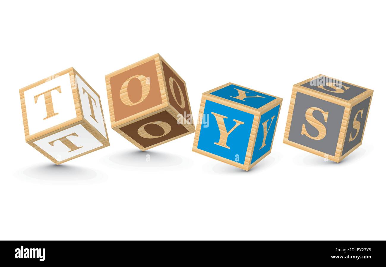 TOYS written with alphabet blocks - vector illustration Stock Vector ...