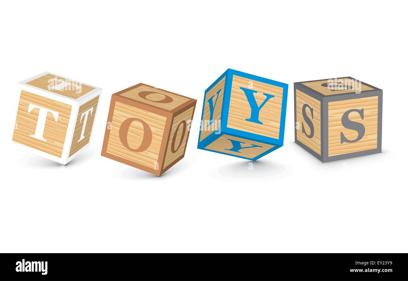 TOYS written with alphabet blocks - vector illustration Stock Vector ...
