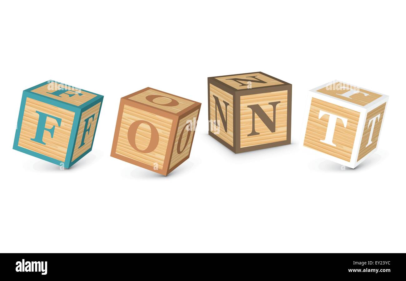 FONT written with alphabet blocks - vector illustration Stock Vector ...