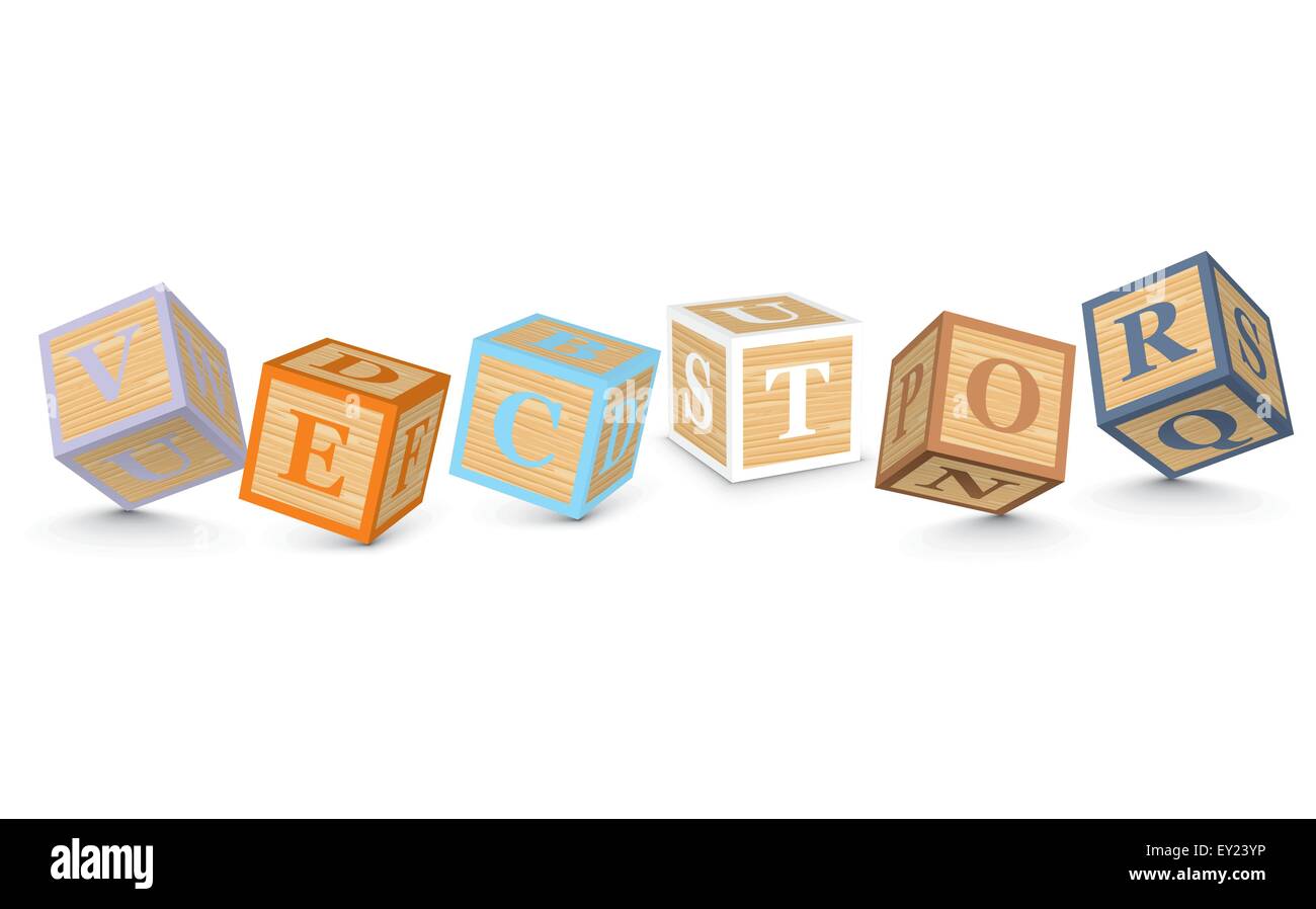 VECTOR written with alphabet blocks - vector illustration Stock Vector ...