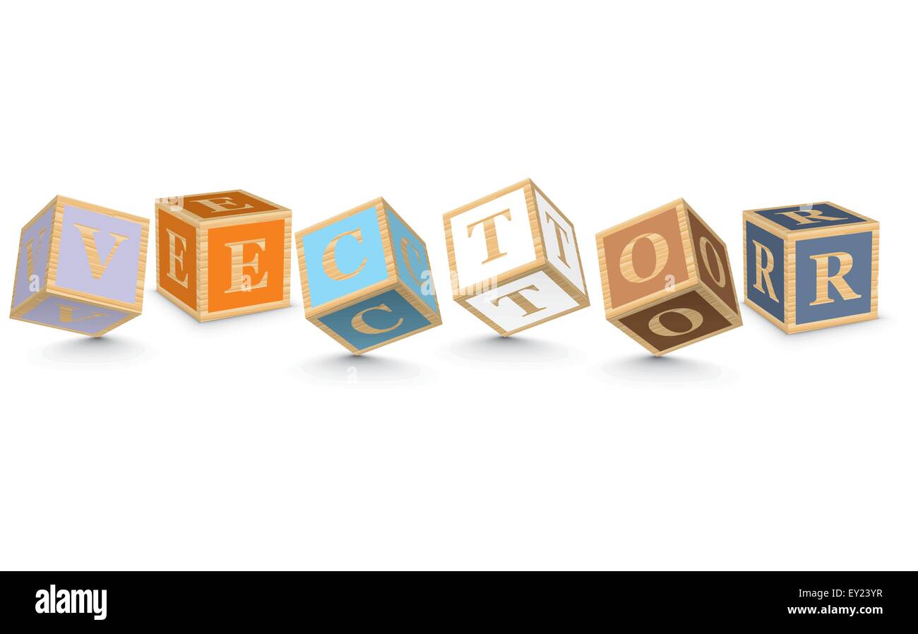 VECTOR written with alphabet blocks - vector illustration Stock Vector ...