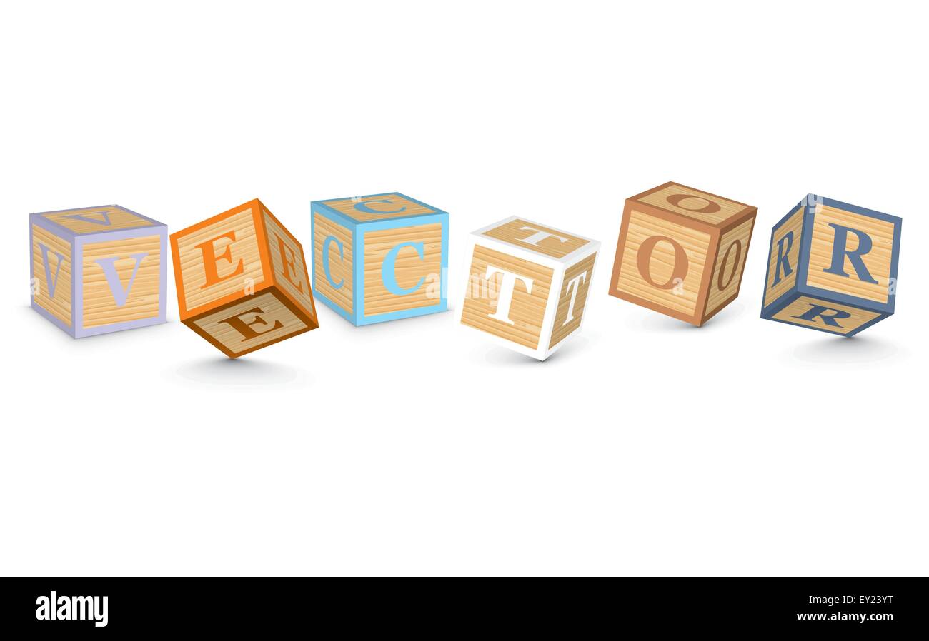 VECTOR written with alphabet blocks - vector illustration Stock Vector ...