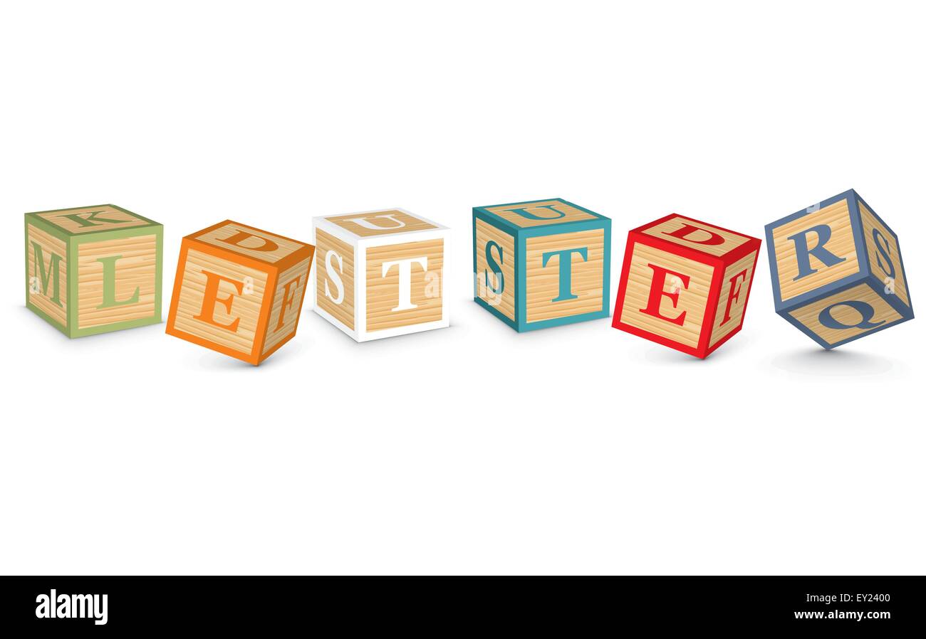 LETTER written with alphabet blocks - vector illustration Stock Vector ...