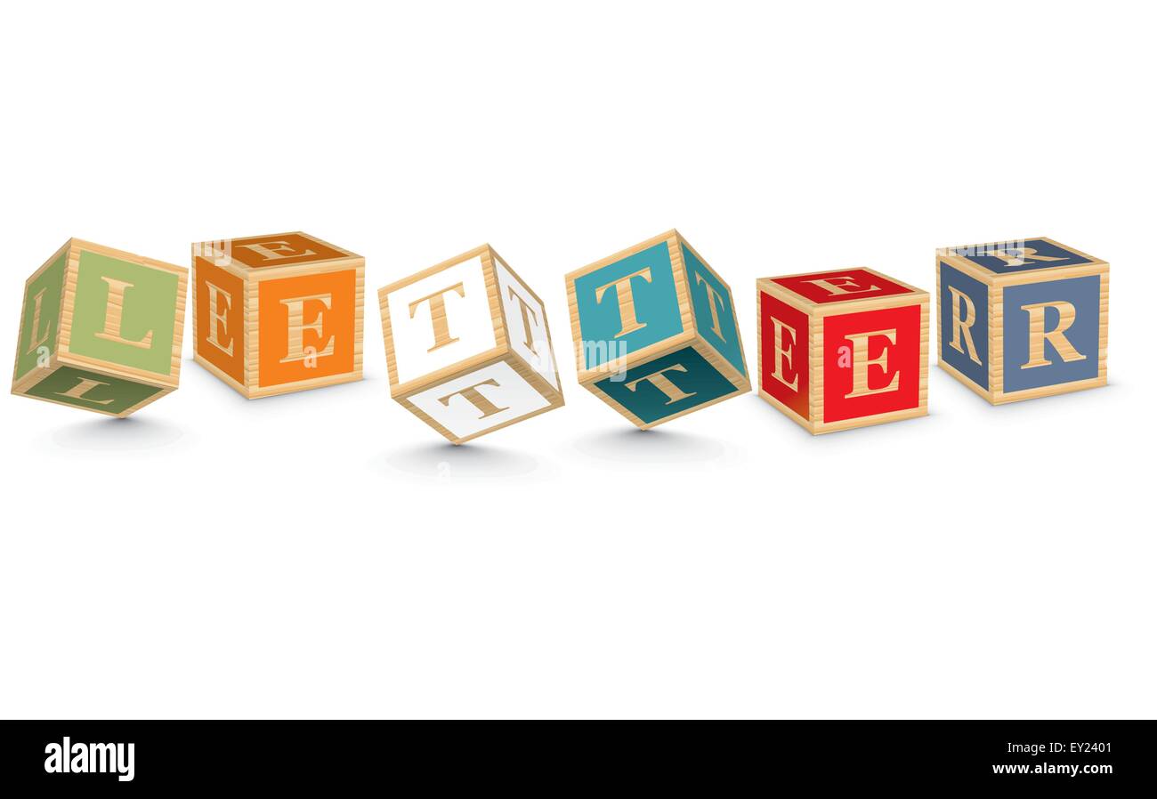 LETTER written with alphabet blocks - vector illustration Stock Vector ...