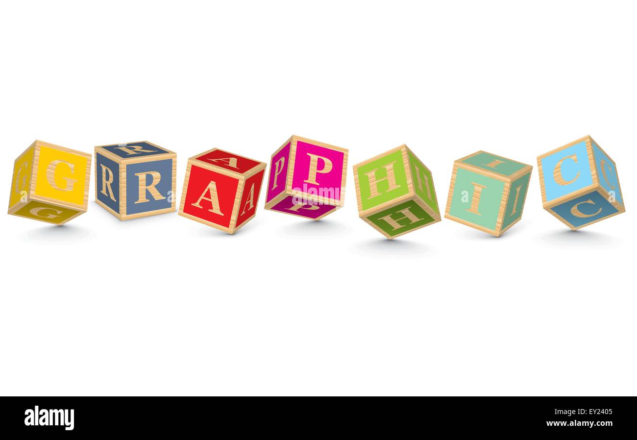 GRAPHIC written with alphabet blocks - vector illustration Stock Vector ...