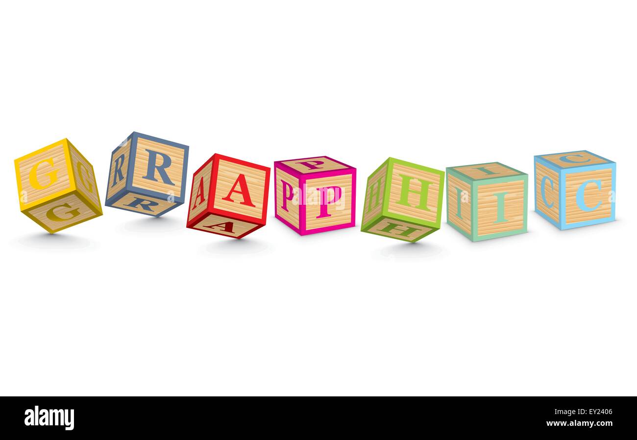 GRAPHIC written with alphabet blocks - vector illustration Stock Vector ...