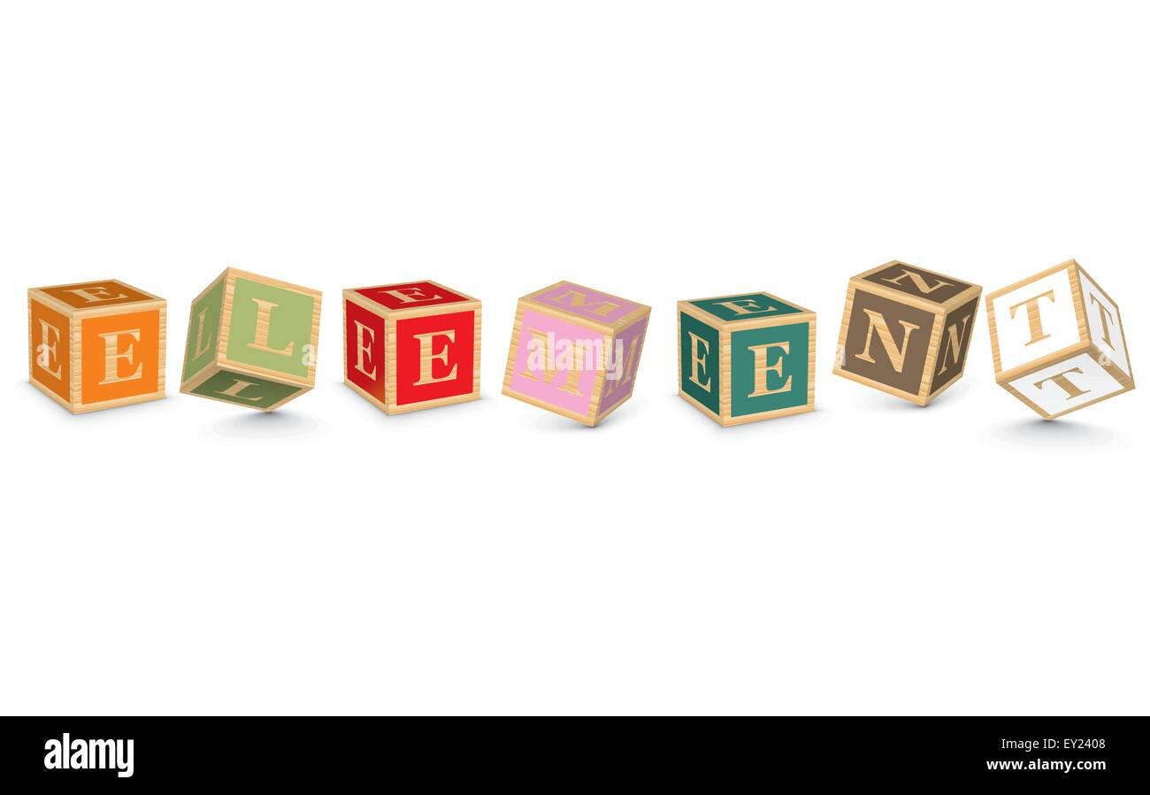 ELEMENT written with alphabet blocks - vector illustration Stock Vector ...