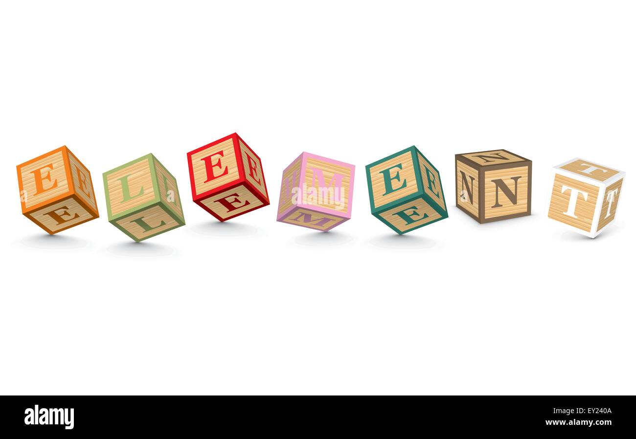 ELEMENT written with alphabet blocks - vector illustration Stock Vector ...