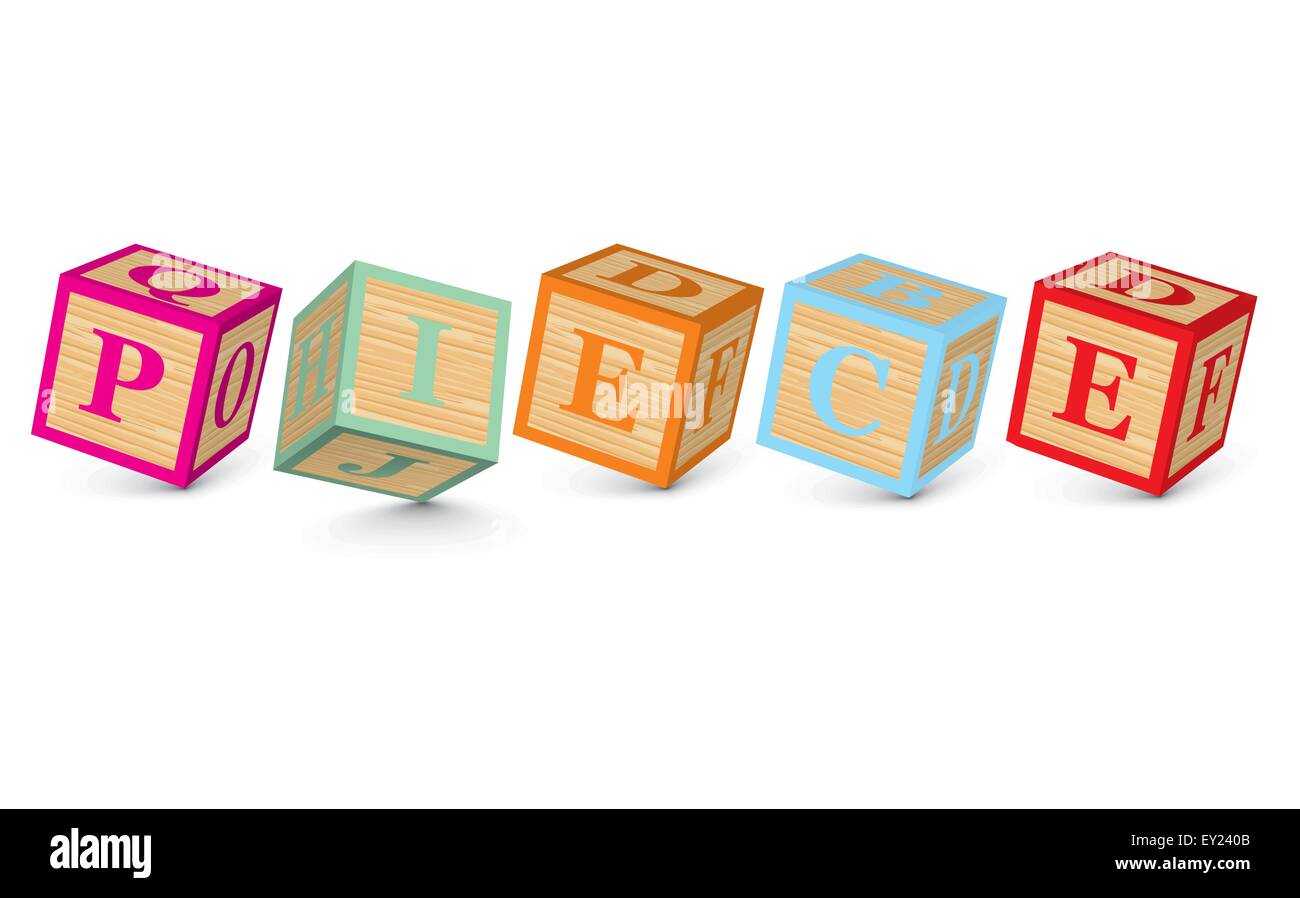 PIECE written with alphabet blocks - vector illustration Stock Vector ...