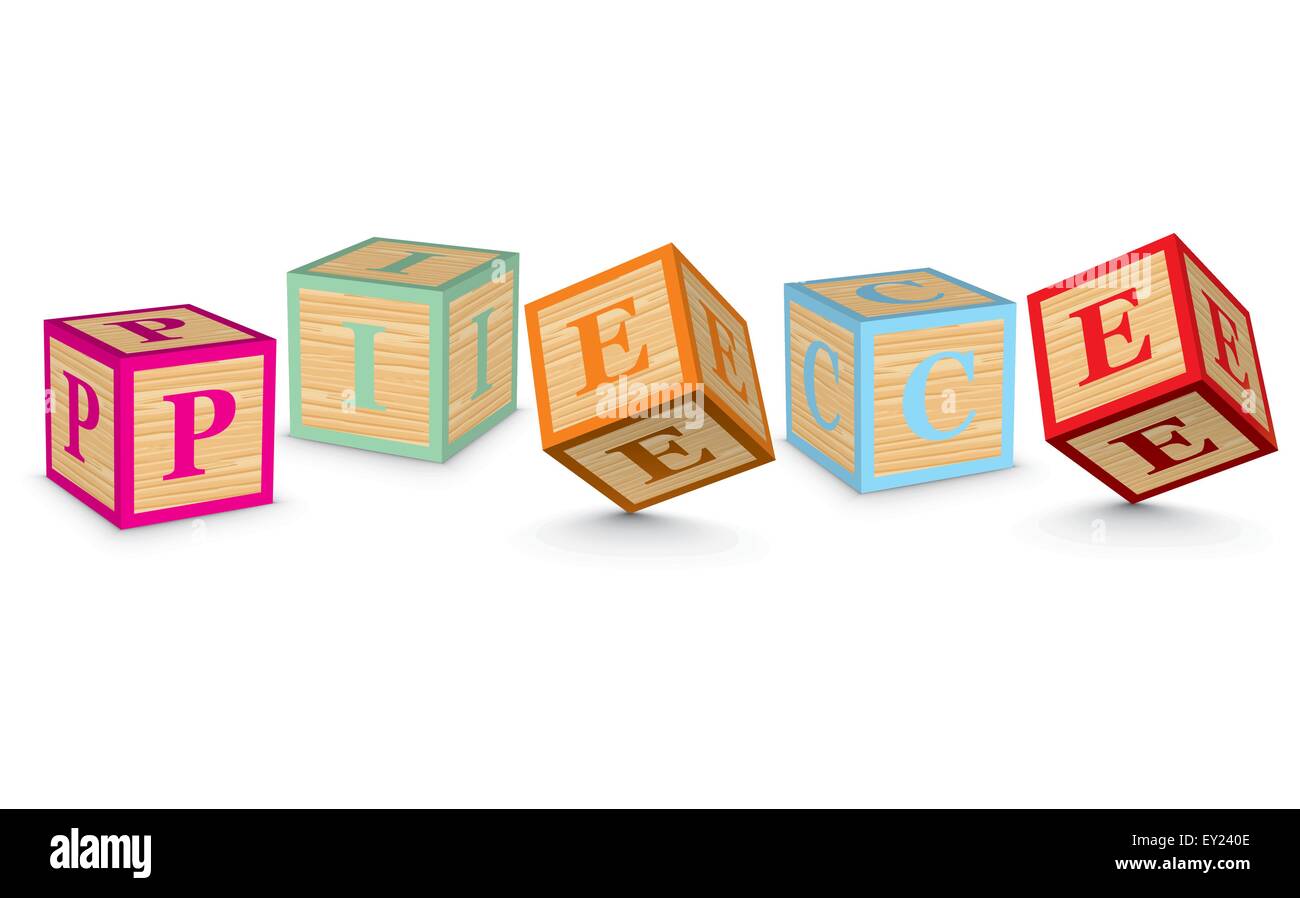 PIECE written with alphabet blocks - vector illustration Stock Vector ...
