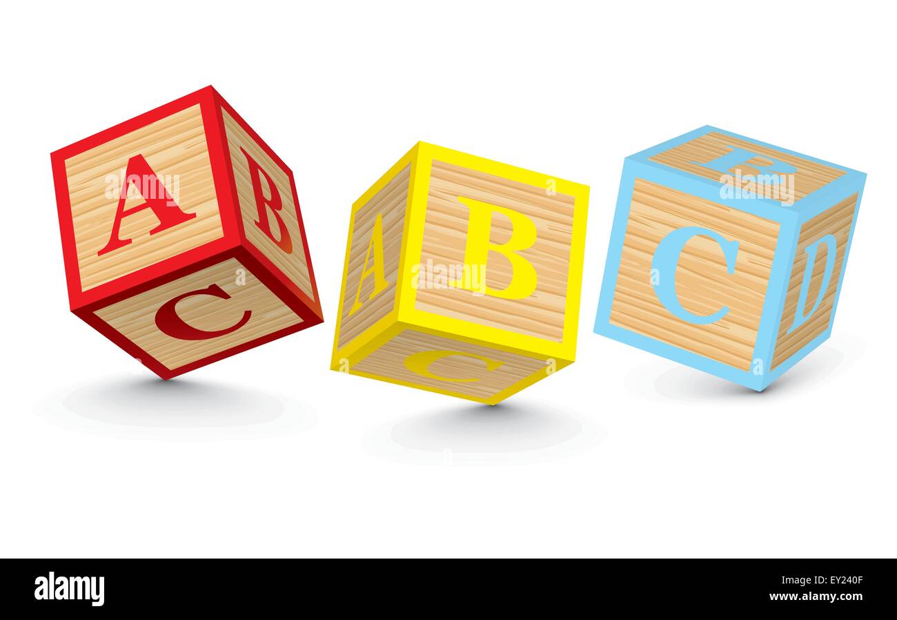 ABC written with alphabet blocks - vector illustration Stock Vector ...