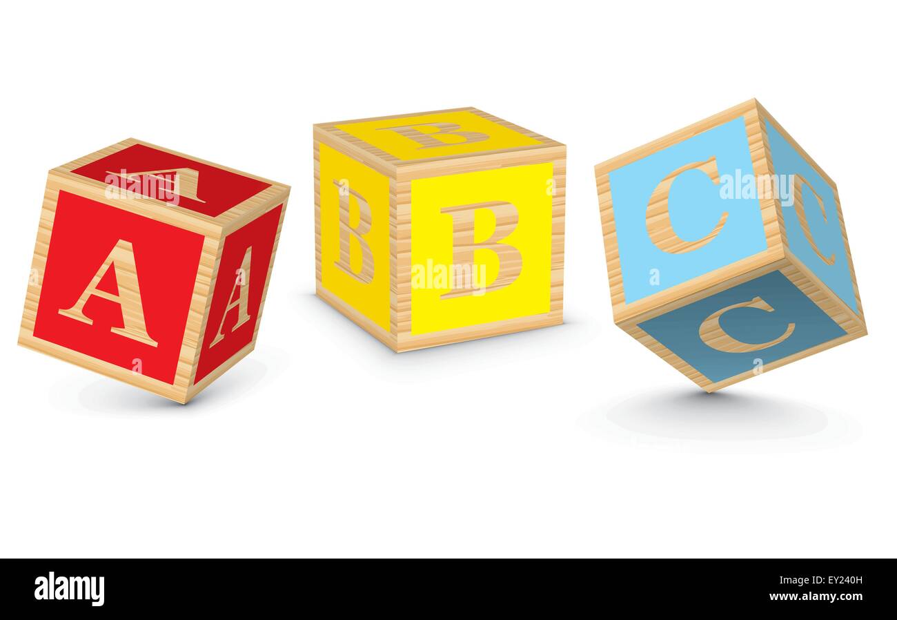 ABC written with alphabet blocks - vector illustration Stock Vector ...