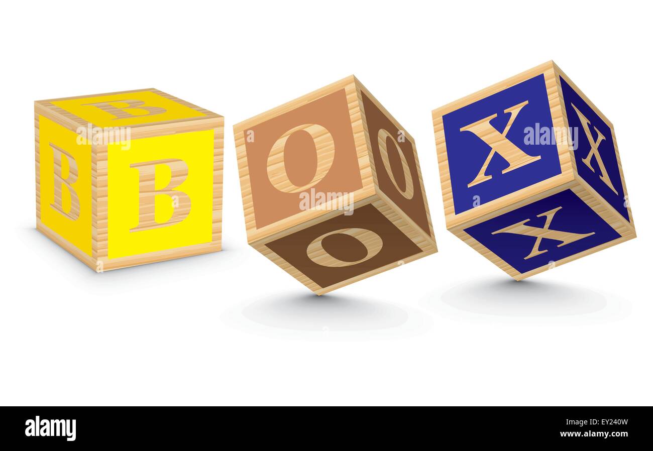 BOX written with alphabet blocks - vector illustration Stock Vector ...