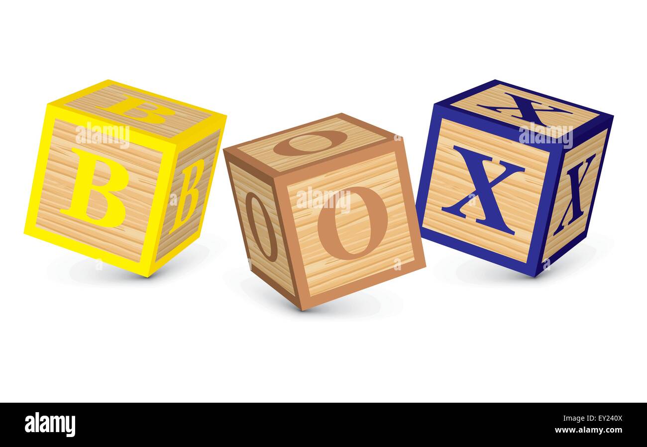 BOX written with alphabet blocks - vector illustration Stock Vector ...