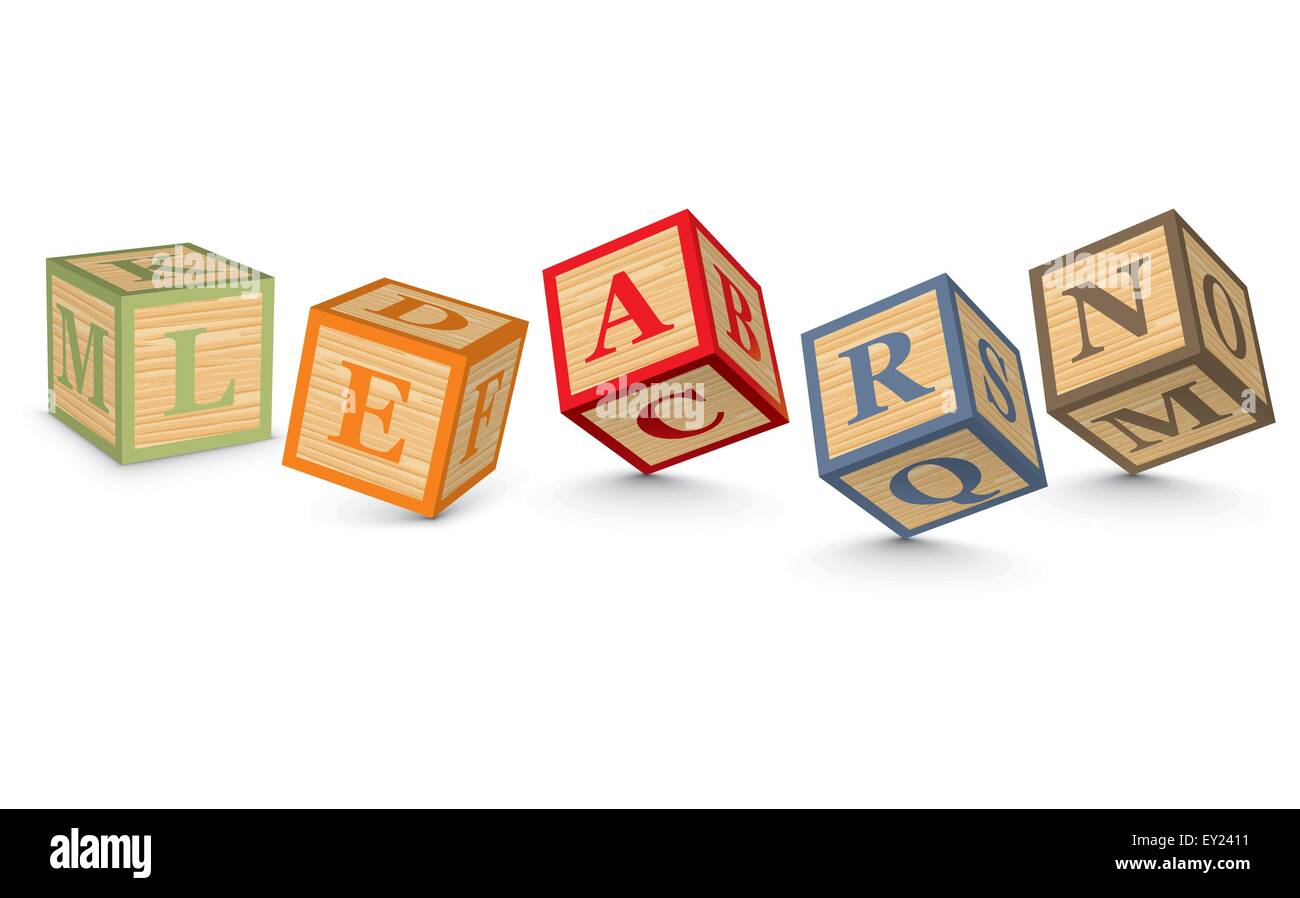 LEARN written with alphabet blocks - vector illustration Stock Vector ...