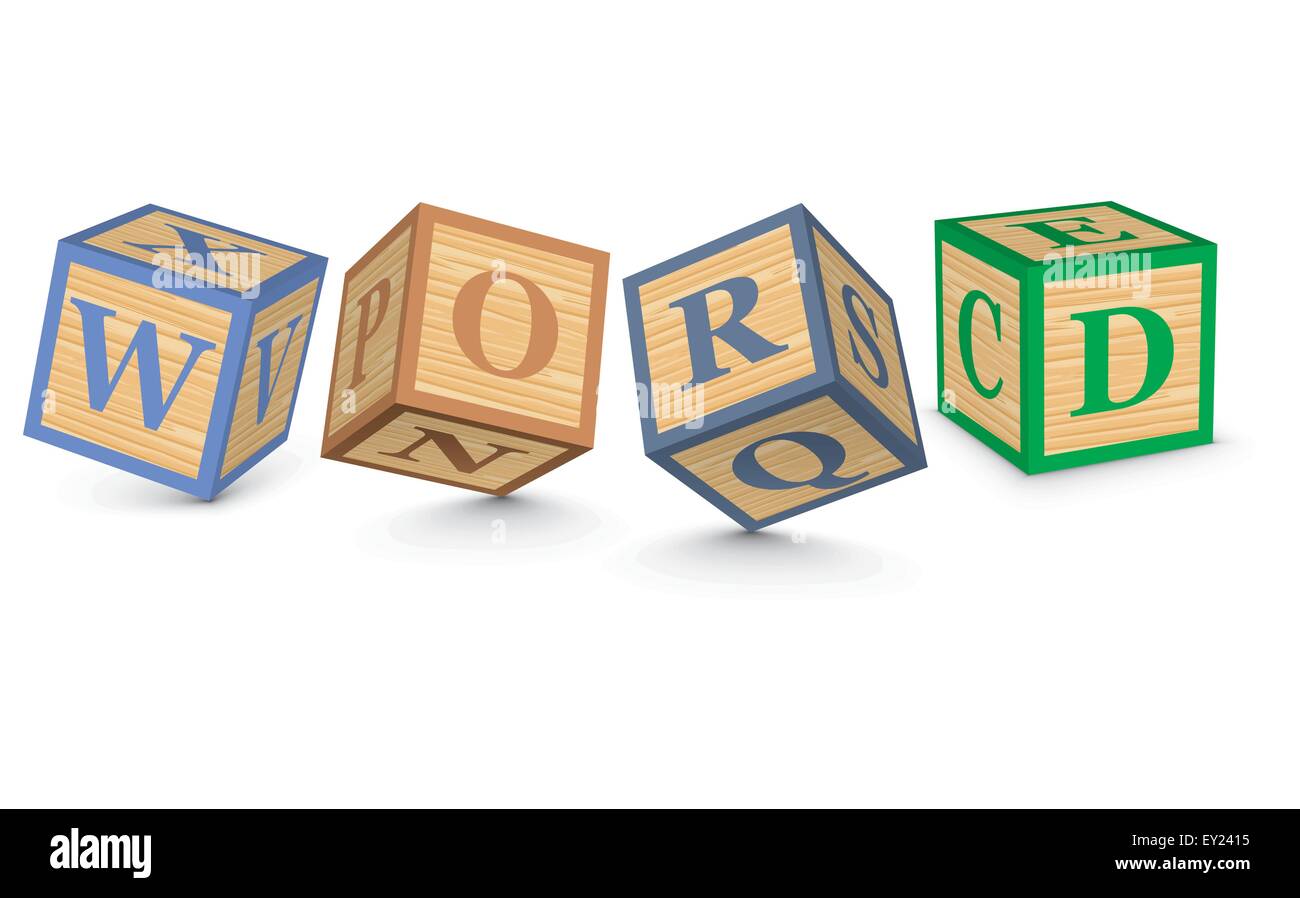WORD written with alphabet blocks - vector illustration Stock Vector ...