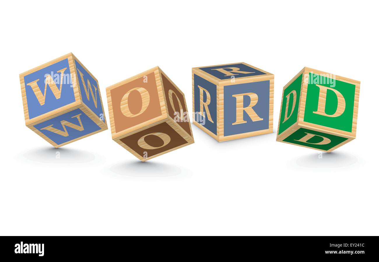 WORD written with alphabet blocks - vector illustration Stock Vector ...