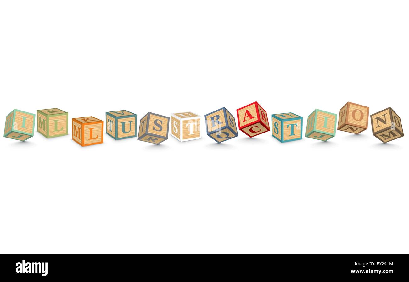 ILLUSTRATION written with alphabet blocks - vector illustration Stock ...