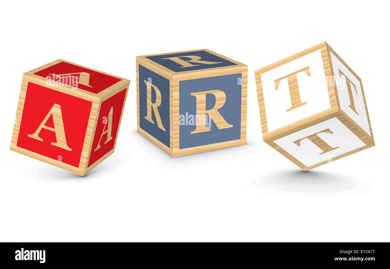 ART written with alphabet blocks - vector illustration Stock Vector ...