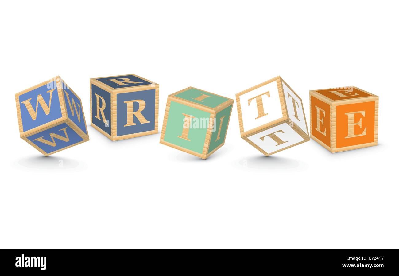 WRITE written with alphabet blocks - vector illustration Stock Vector ...
