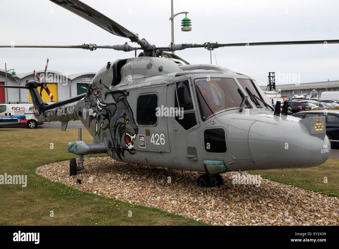 Lynx helicopter HA3S XZ250 on display at Portland Marina in Dorset ...