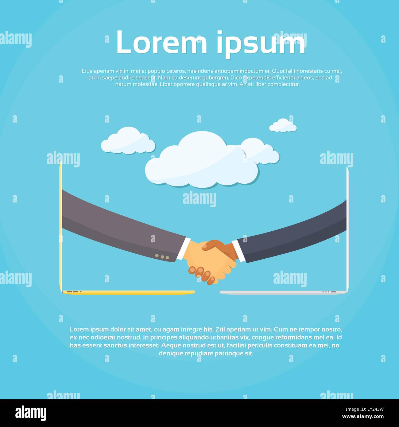 Businessmen Handshake Laptop Screen, Online Ecommerce Hands Stock ...