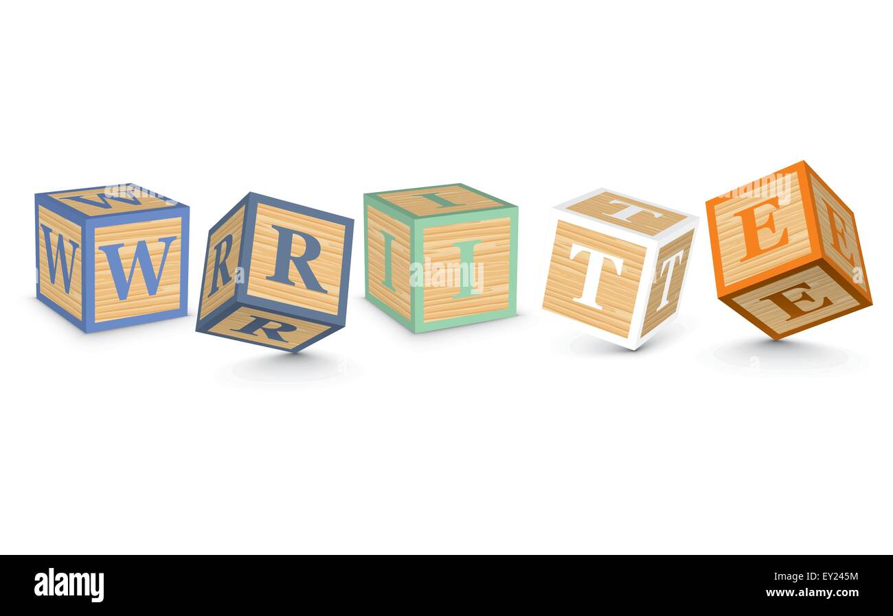 WRITE written with alphabet blocks - vector illustration Stock Vector ...