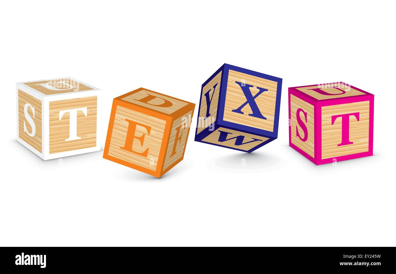 TEXT written with alphabet blocks - vector illustration Stock Vector ...