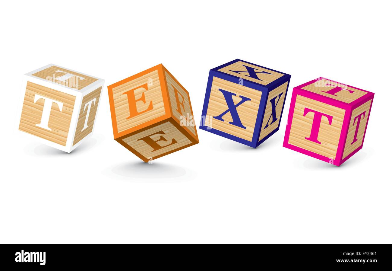 TEXT written with alphabet blocks - vector illustration Stock Vector ...