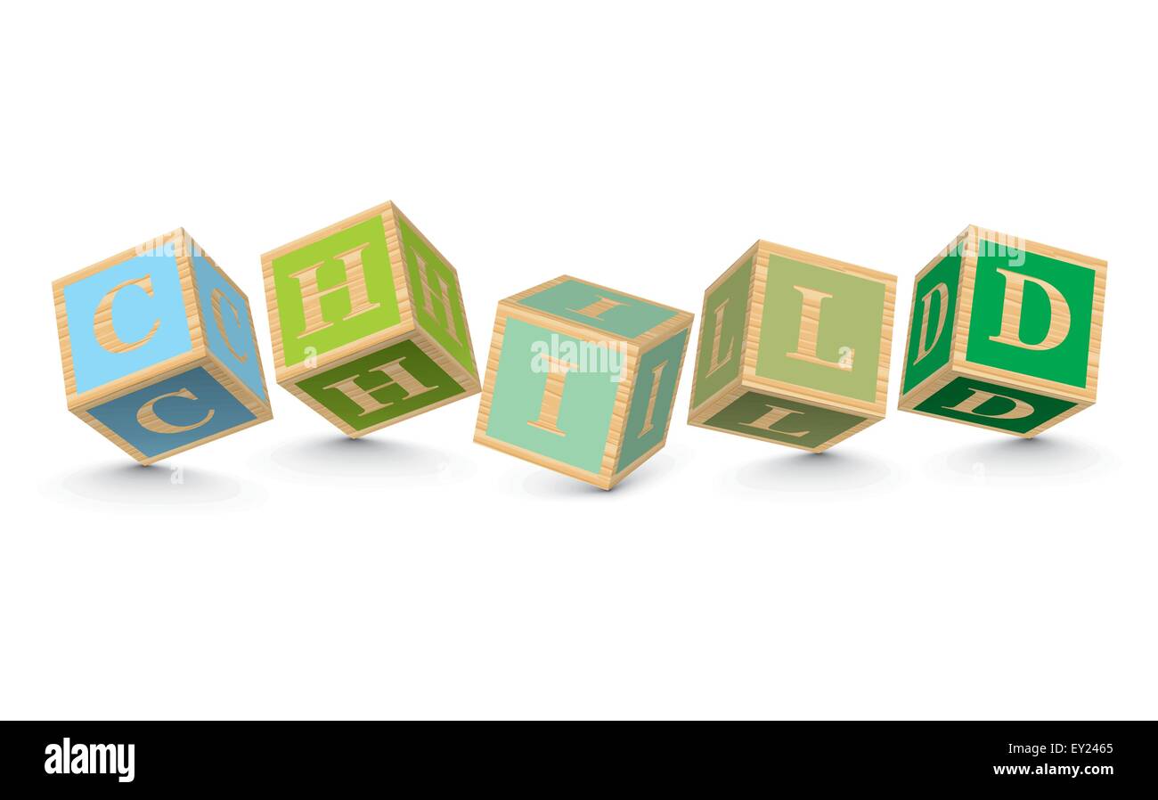CHILD written with alphabet blocks - vector illustration Stock Vector ...