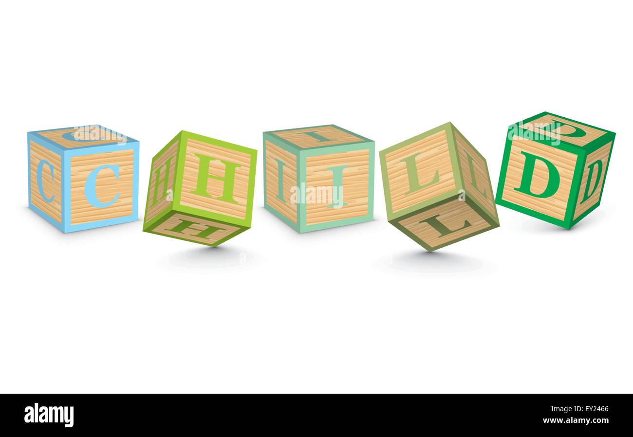 CHILD written with alphabet blocks - vector illustration Stock Vector ...
