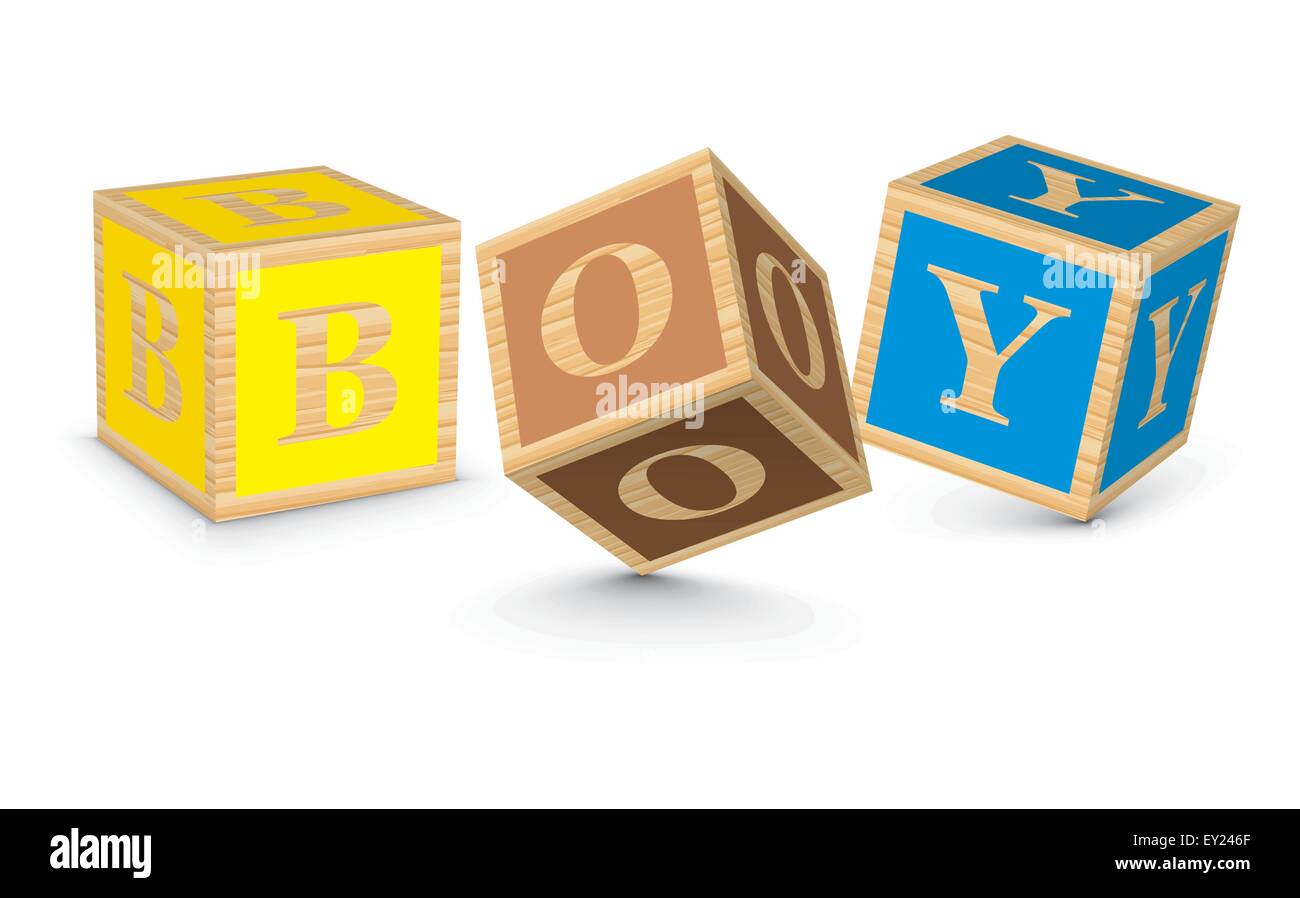 BOY written with alphabet blocks - vector illustration Stock Vector ...
