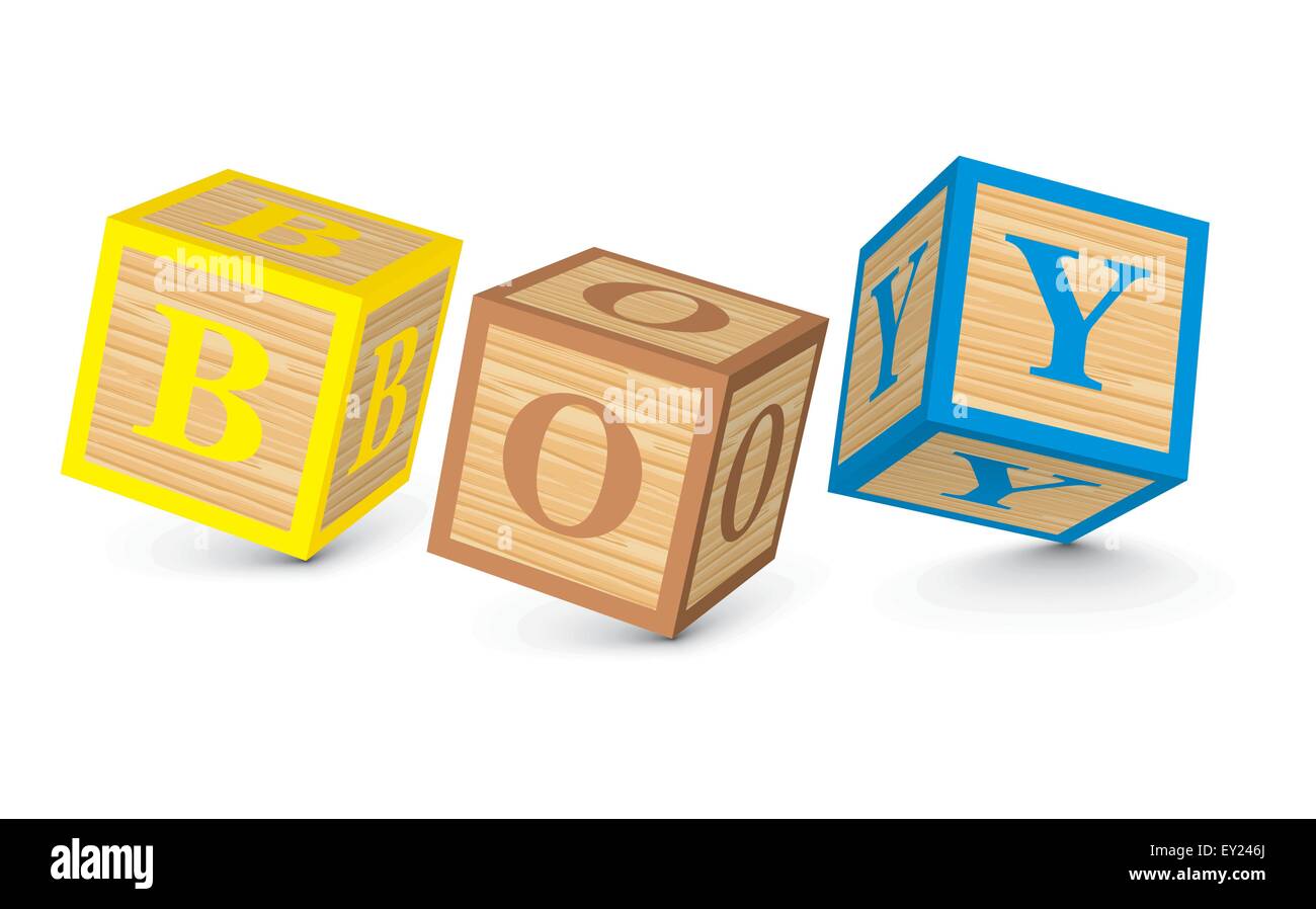 Alphabet block boy Stock Vector Images - Alamy