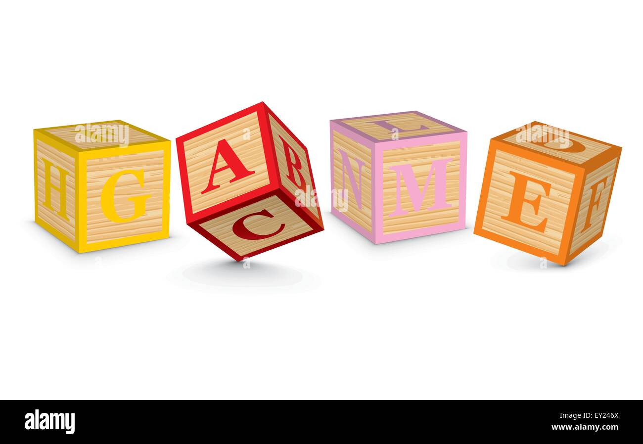 GAME written with alphabet blocks - vector illustration Stock Vector ...