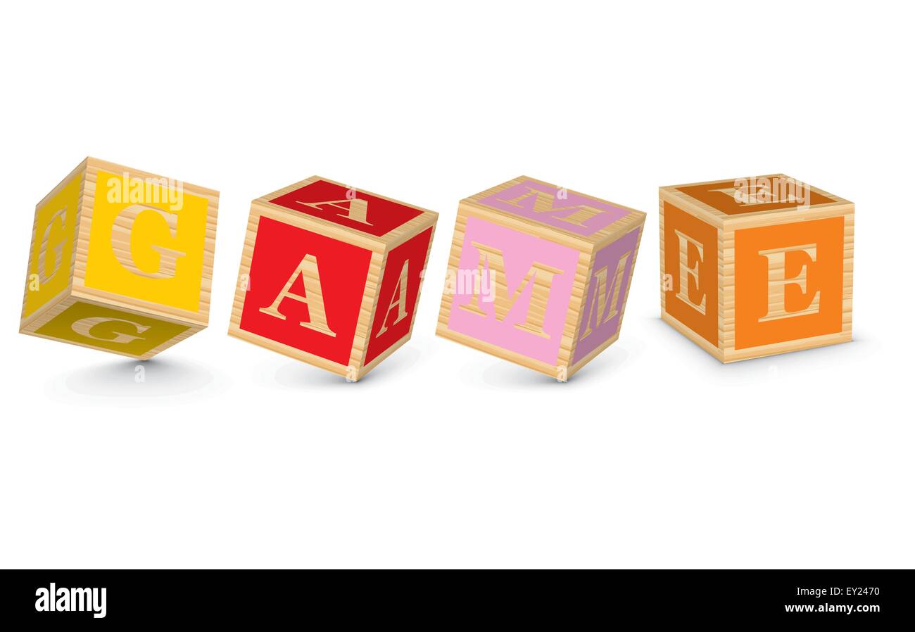 GAME written with alphabet blocks - vector illustration Stock Vector ...