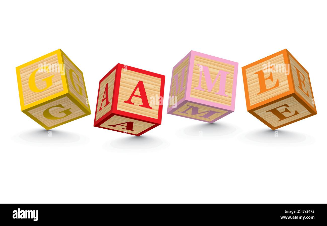 GAME written with alphabet blocks - vector illustration Stock Vector ...
