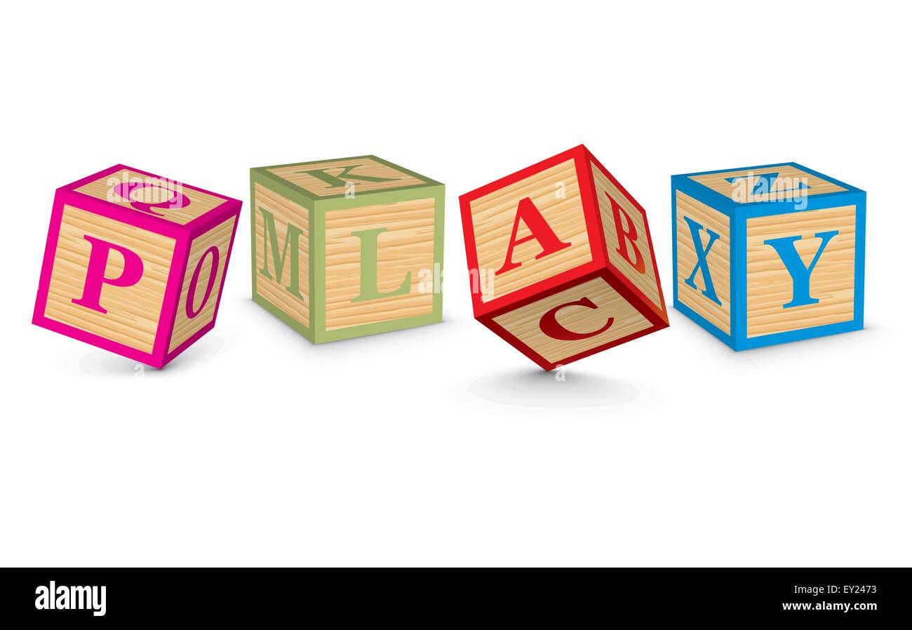 PLAY written with alphabet blocks - vector illustration Stock Vector ...
