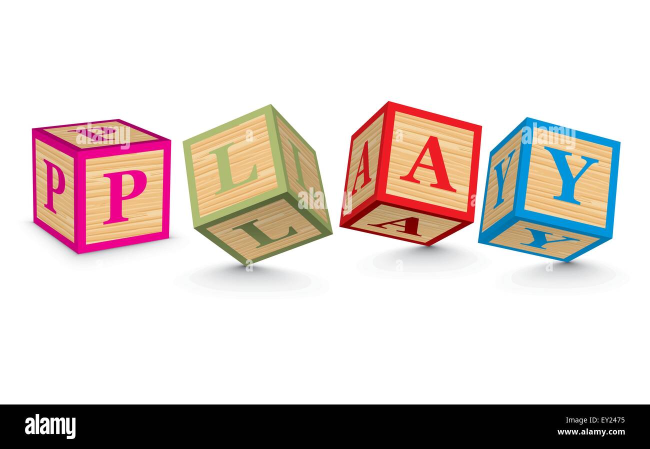 PLAY written with alphabet blocks - vector illustration Stock Vector ...