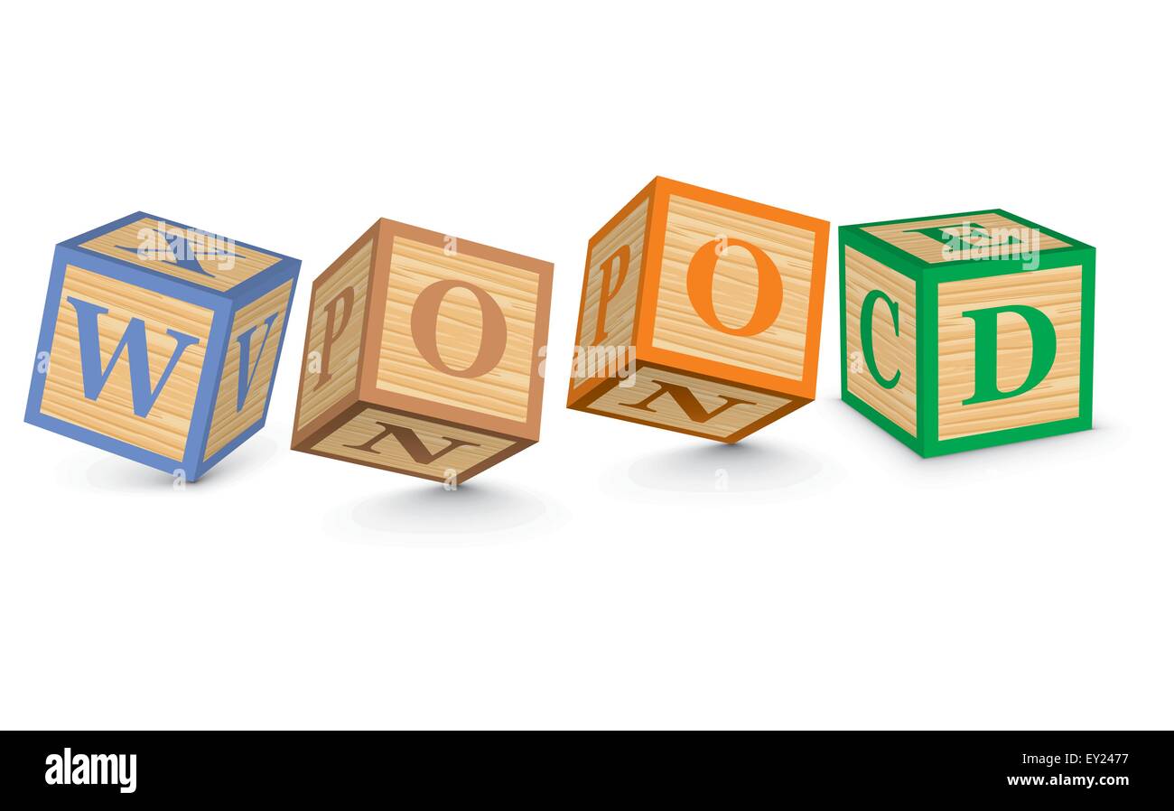 WOOD written with alphabet blocks - vector illustration Stock Vector ...