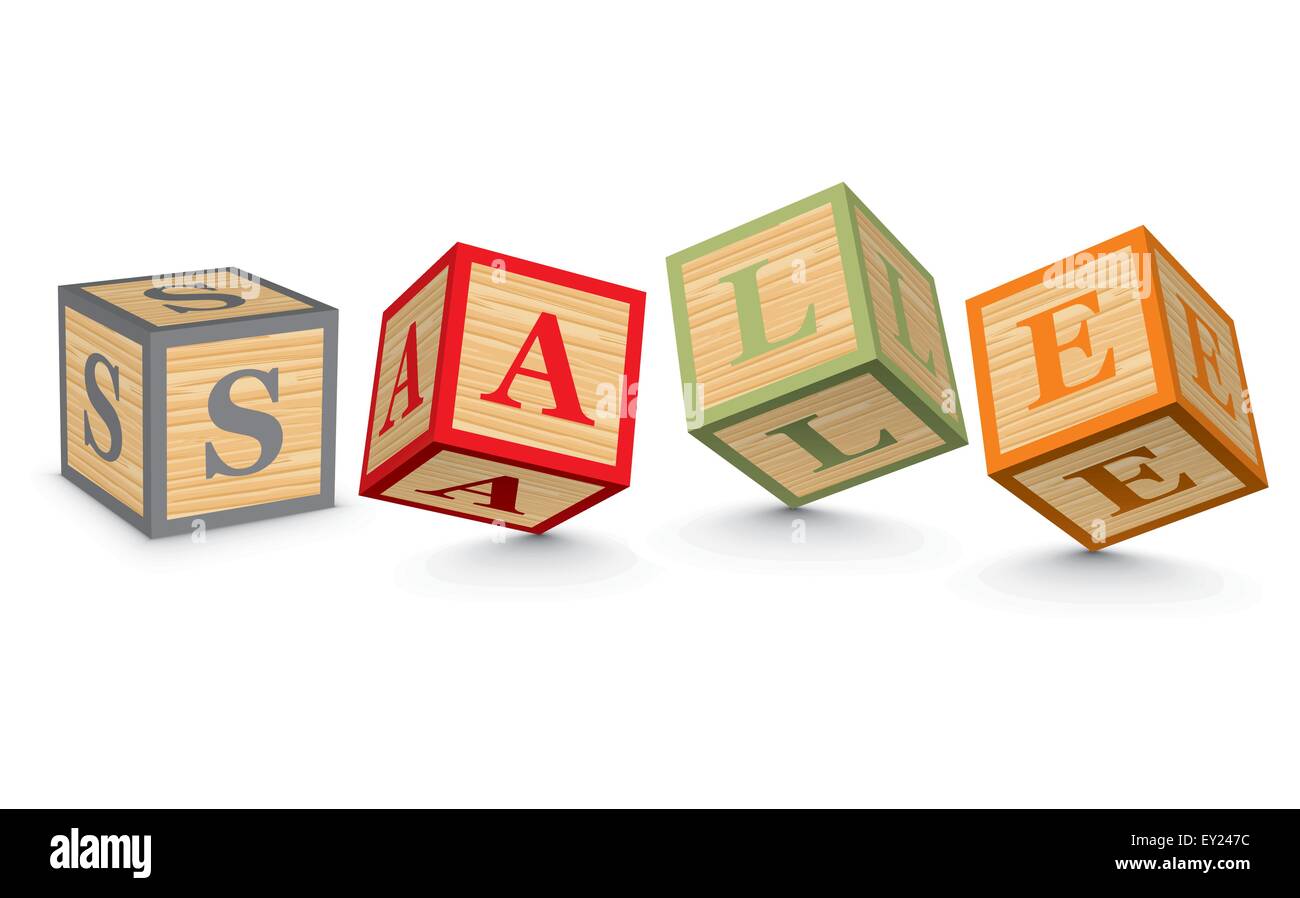 SALE written with alphabet blocks - vector illustration Stock Vector ...