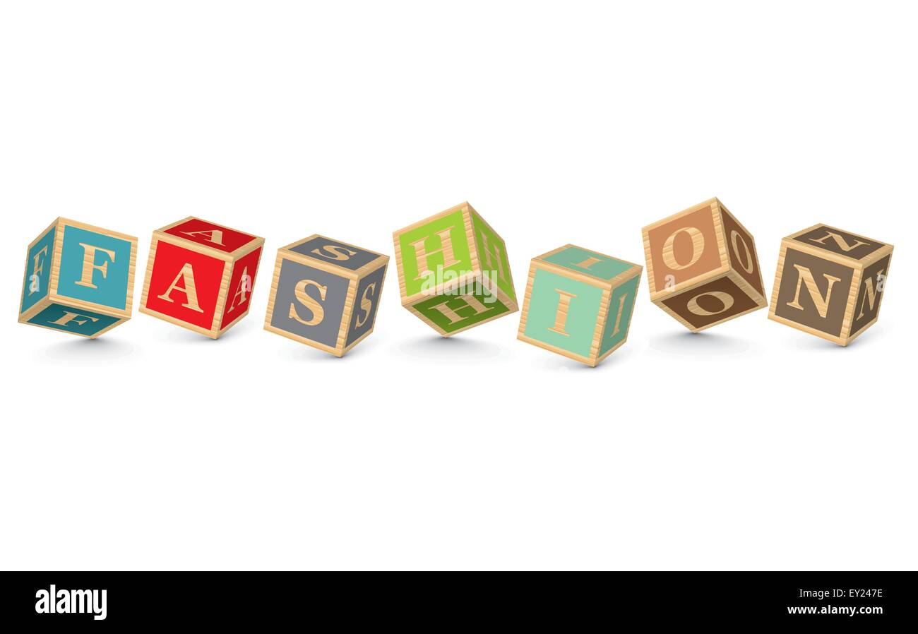 FASHION written with alphabet blocks - vector illustration Stock Vector ...