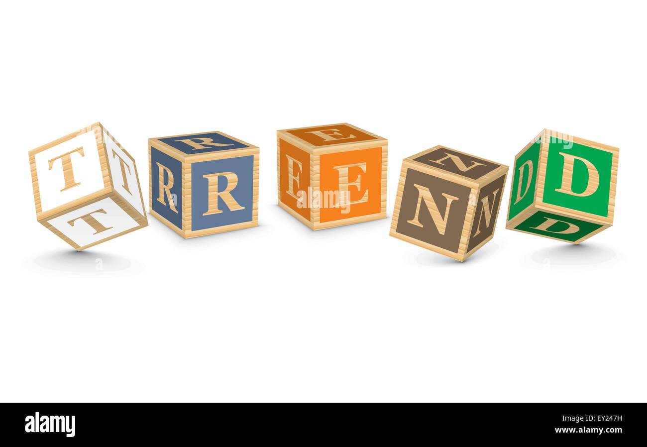 TREND written with alphabet blocks - vector illustration Stock Vector ...