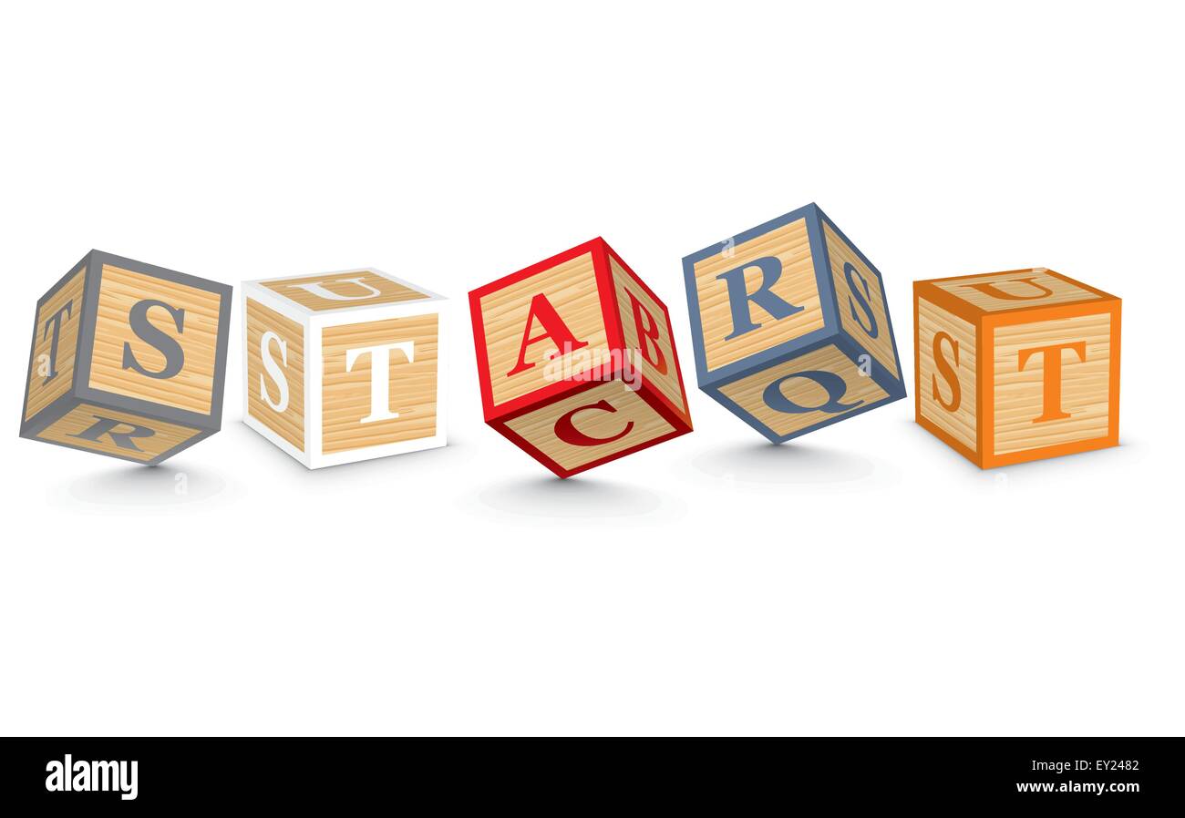 START written with alphabet blocks - vector illustration Stock Vector ...