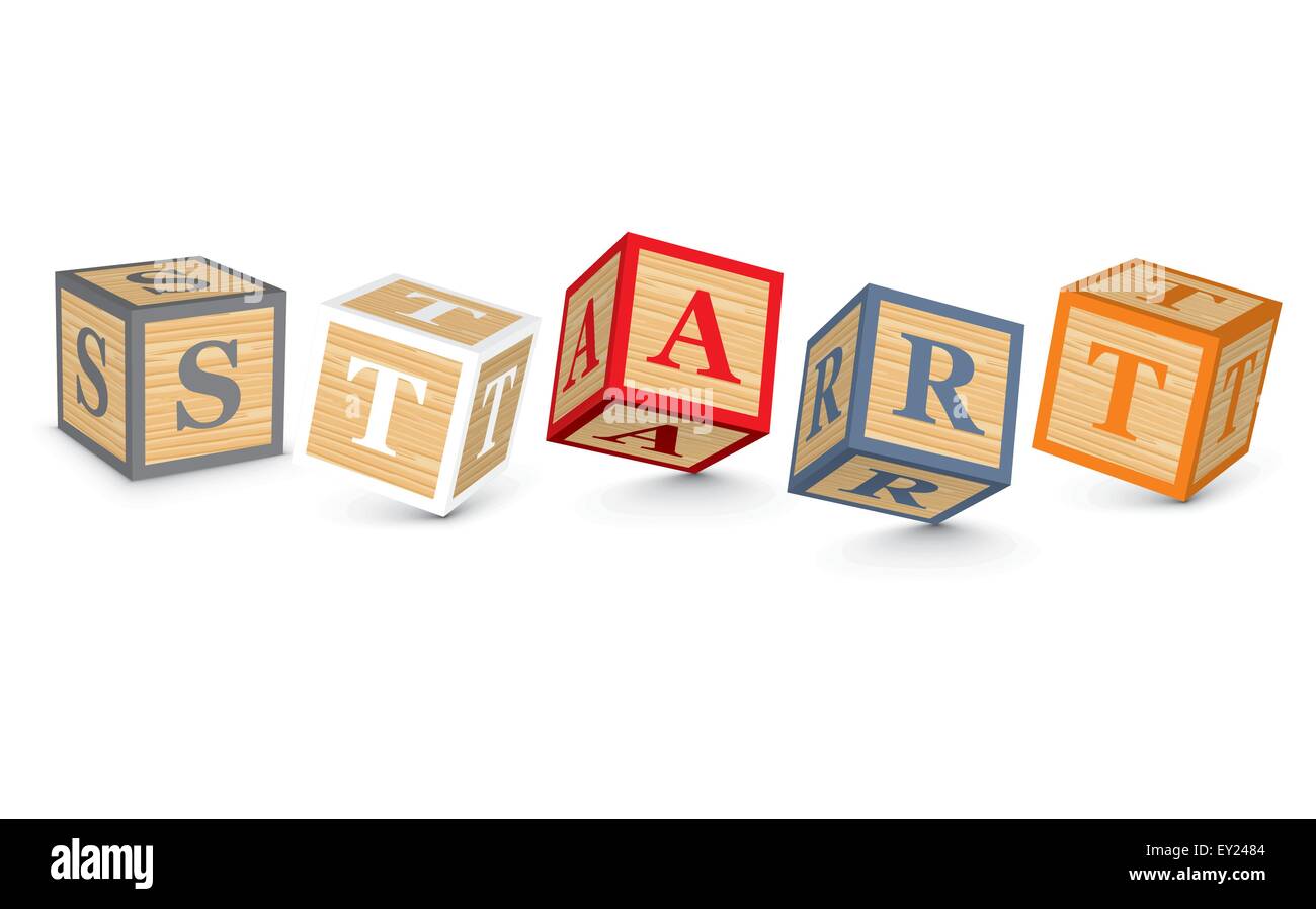 START written with alphabet blocks - vector illustration Stock Vector ...