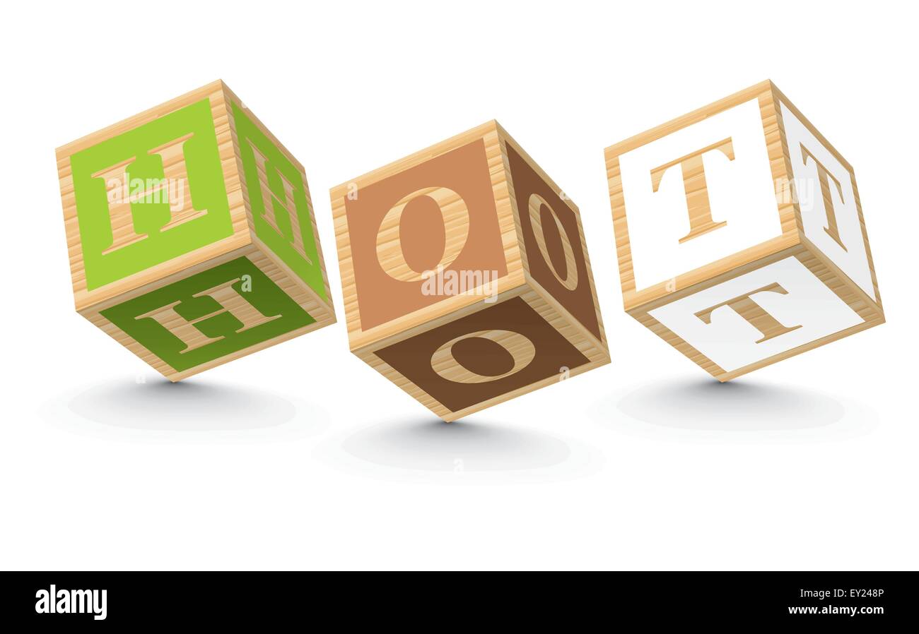 HOT written with alphabet blocks - vector illustration Stock Vector ...