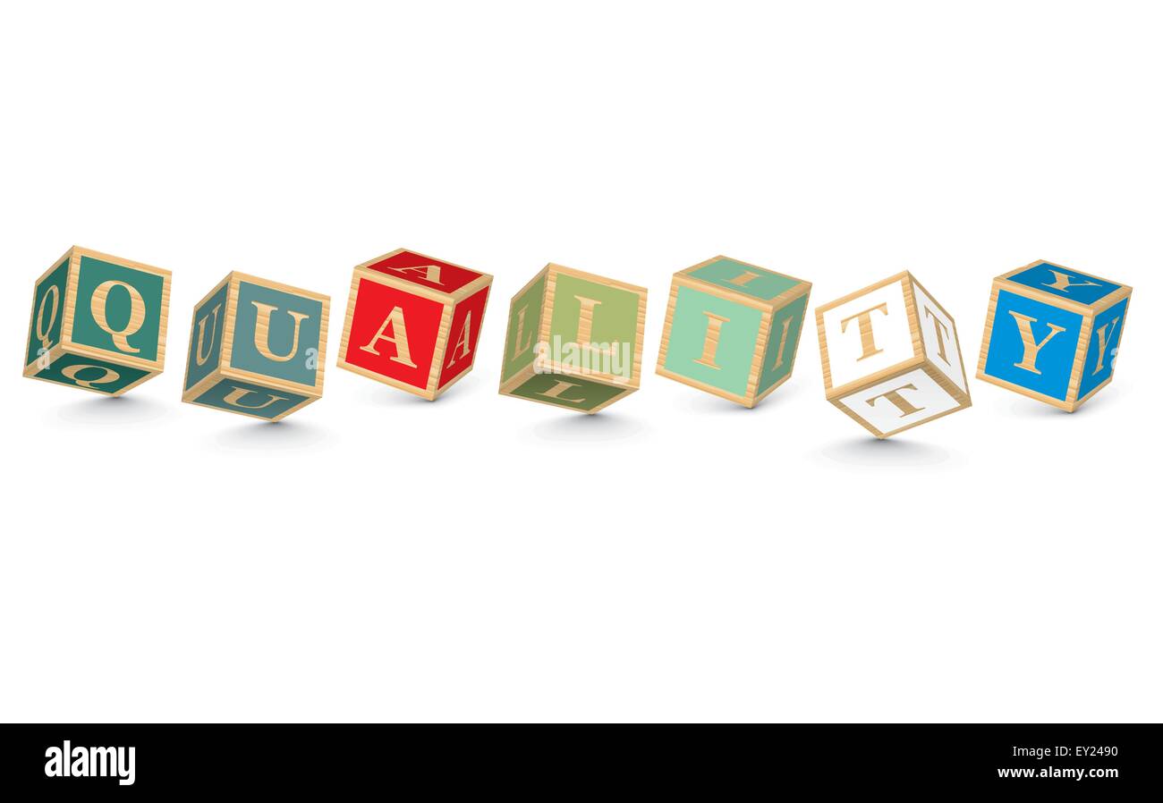 QUALITY written with alphabet blocks - vector illustration Stock Vector ...