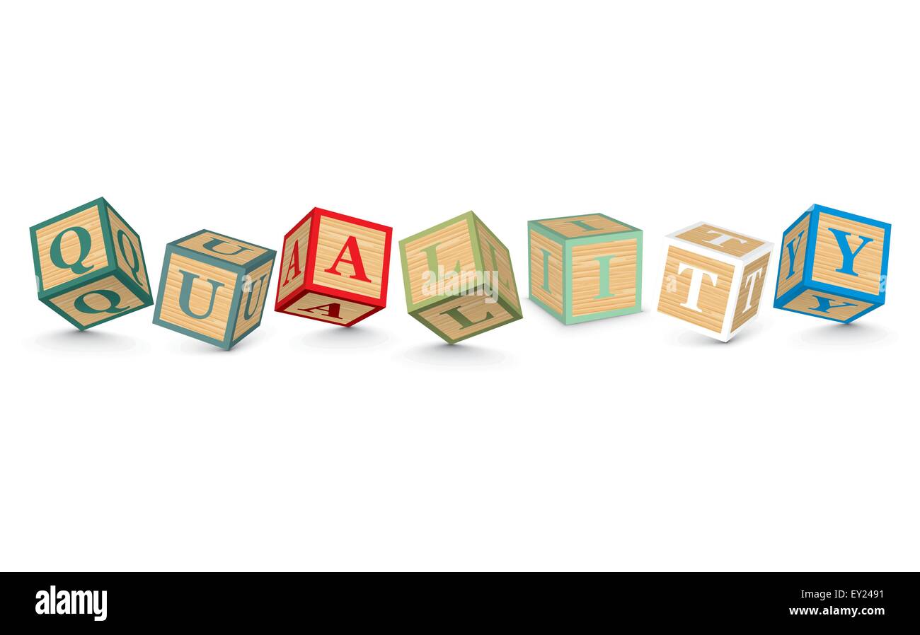QUALITY written with alphabet blocks - vector illustration Stock Vector ...