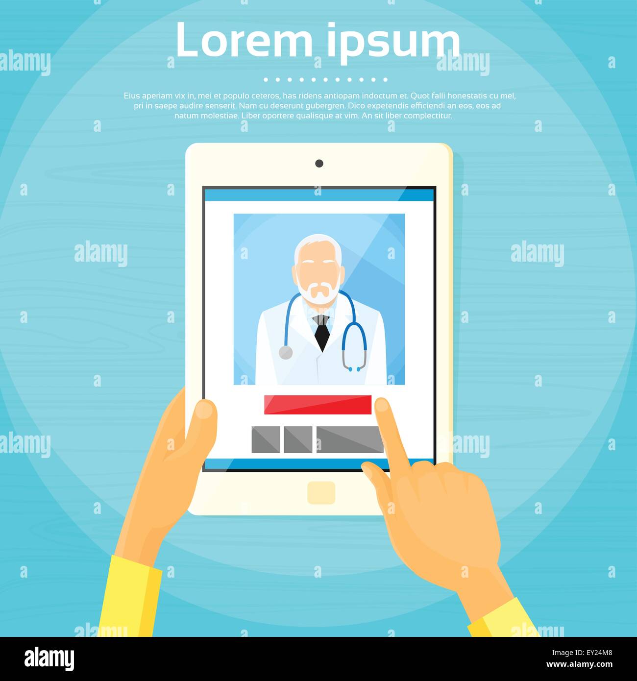 Medical Doctor Tablet Computer Application Flat Stock Vector Image ...