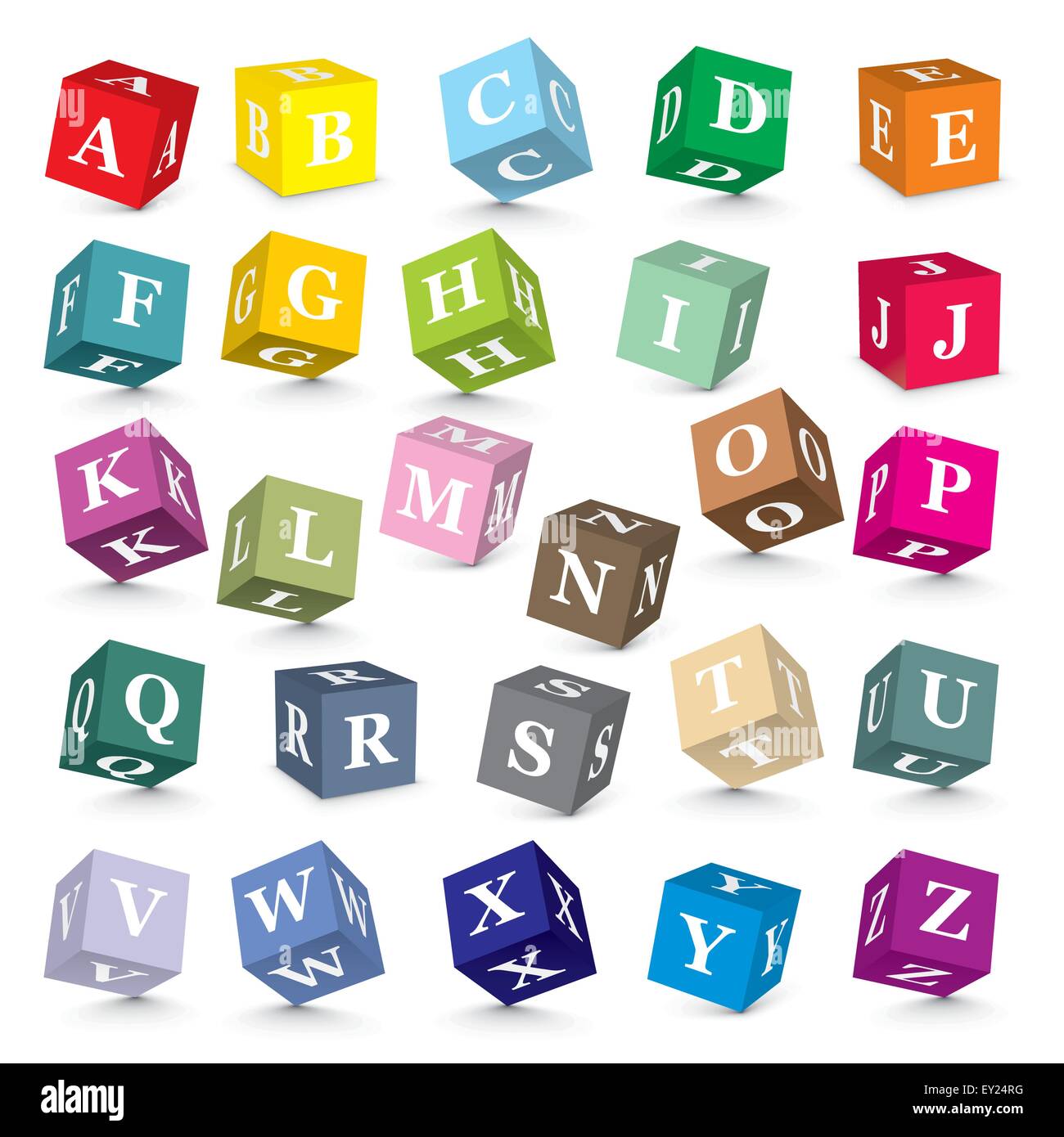 Alphabet written with blocks - vector illustration Stock Vector Image ...