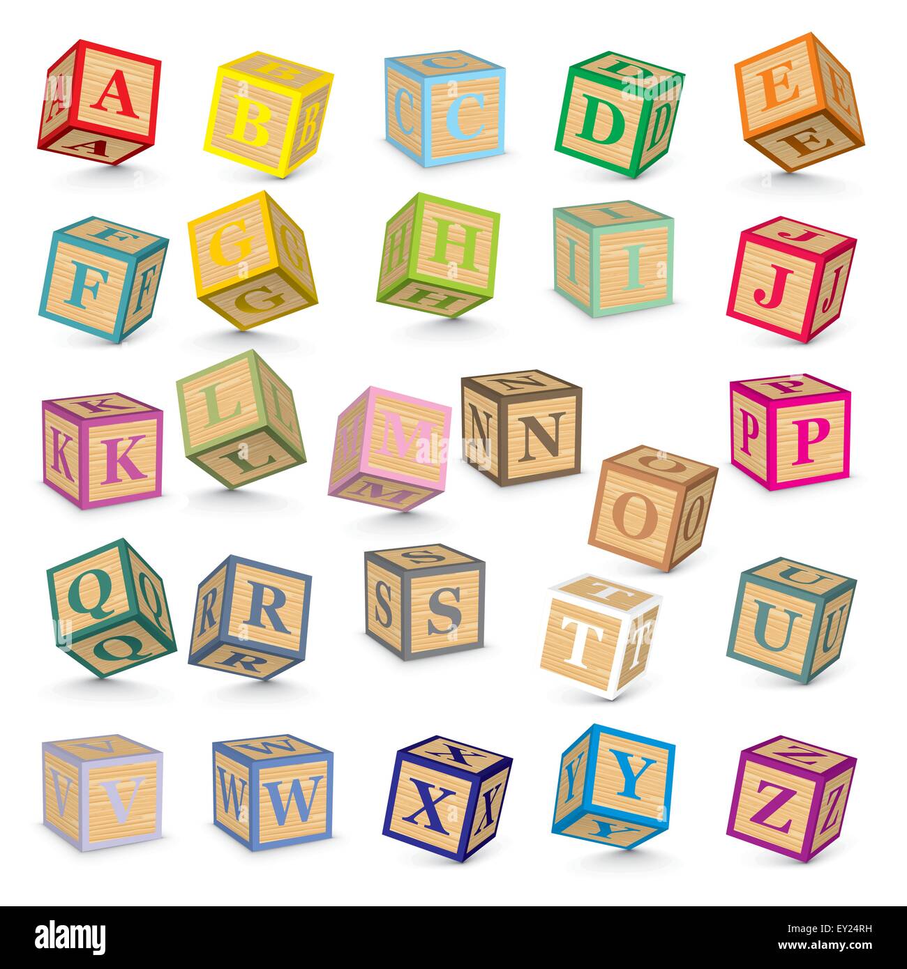Alphabet written with blocks - vector illustration Stock Vector Image ...